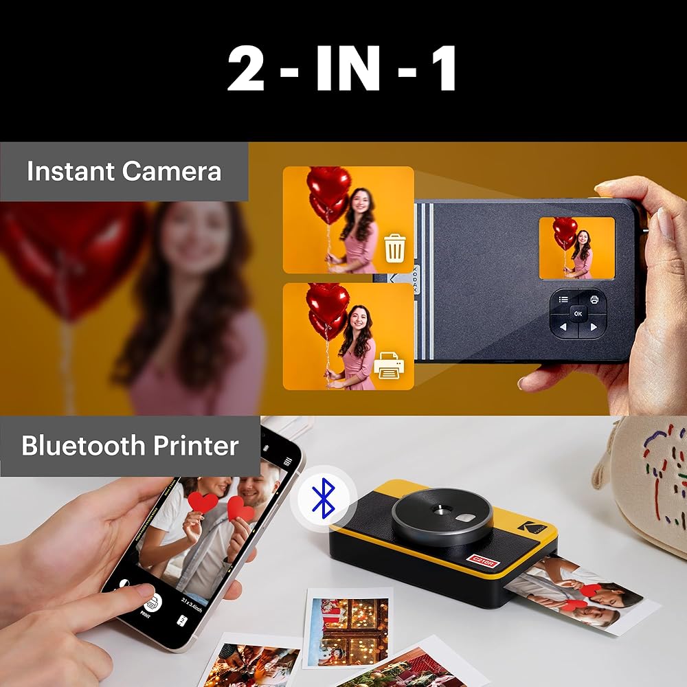 Buy Kodak Retro Mini Shot 2 White Instant Camera with 8 Sheets ...